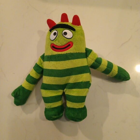 Toys | 7 Stuffed Animal Brobee Green Striped Monster Yo Gabba Gabba ...